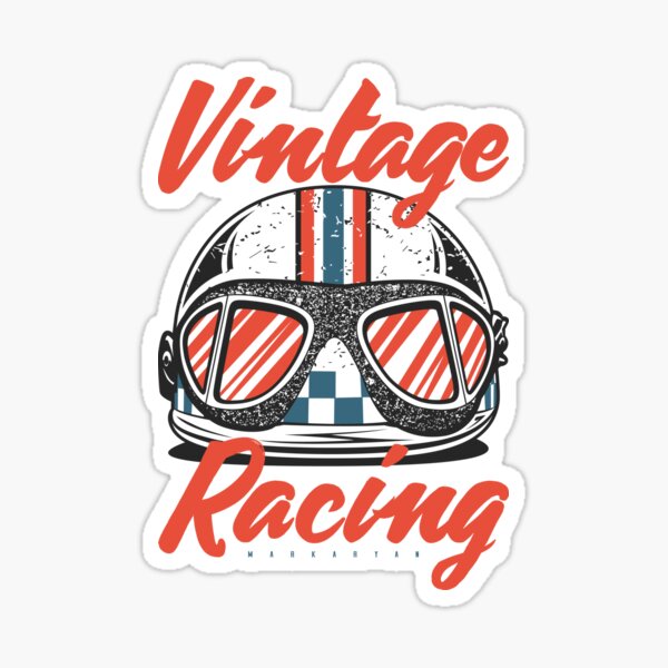 "Vintage Racing Helmet" Sticker for Sale by OlegMarkaryan | Redbubble