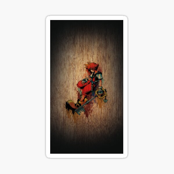 "Kingdom Hearts Sora on Wood" Sticker for Sale by DajanaDesign | Redbubble