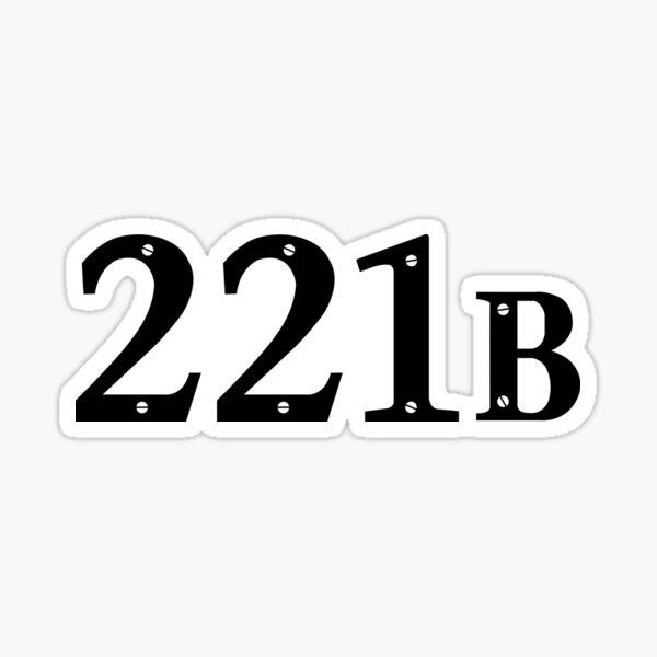 "221B Baker Street London - Sherlock Holmes Address" Sticker for Sale ...