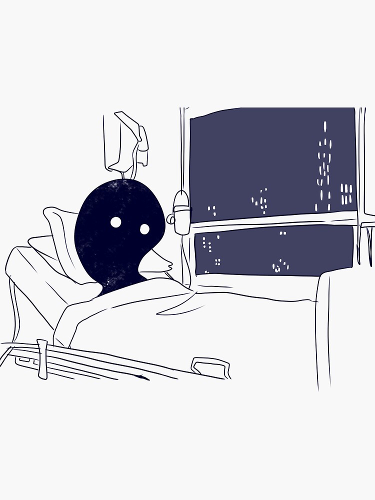 "Hospital Bed" Sticker by maekasart | Redbubble