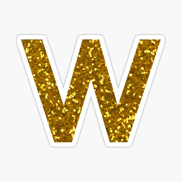 "GOLD LETTER W GOLD GLITTER" Sticker for Sale by Pascally | Redbubble