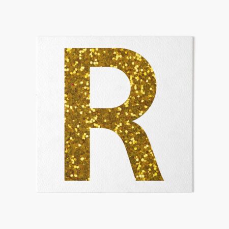 "GOLD LETTER R GOLD GLITTER" Art Board Print for Sale by Pascally ...