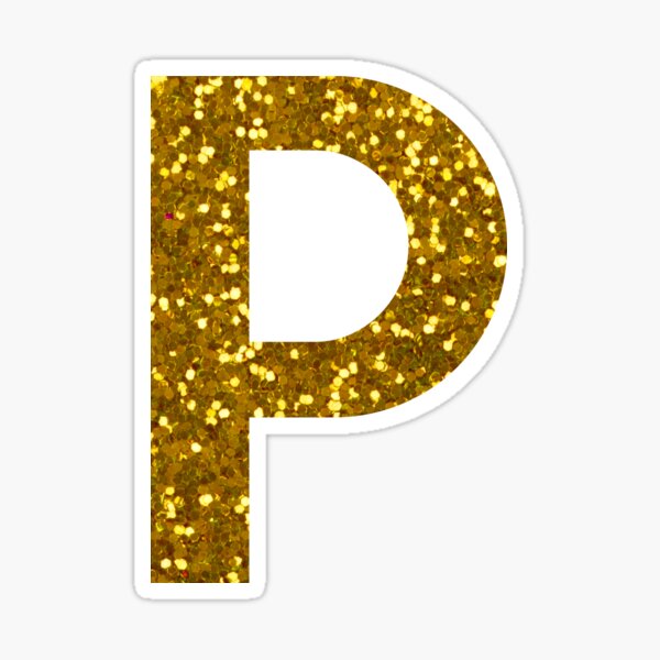 "GOLD LETTER P GOLD GLITTER" Sticker for Sale by Pascally | Redbubble