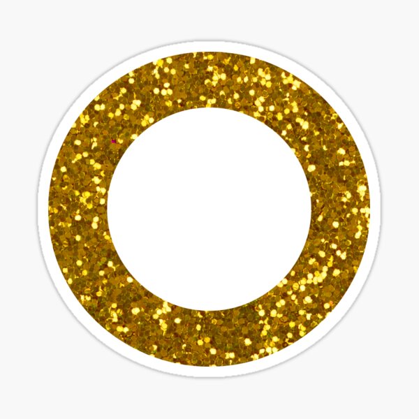 "GOLD LETTER O GOLD GLITTER" Sticker by Pascally | Redbubble