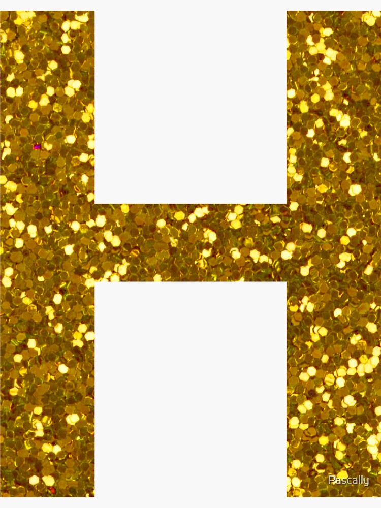 Pegatina «ORO LETRA H ORO GLITTER» de Pascally | Redbubble