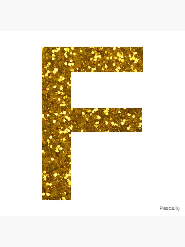"GOLD LETTER F GOLD GLITTER" Art Board Print for Sale by Pascally ...