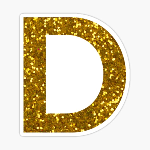 "GOLD LETTER D GOLD GLITTER" Sticker for Sale by Pascally | Redbubble