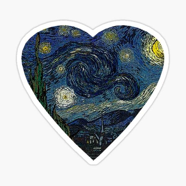 "The Starry Night Heart" Sticker for Sale by DesignsByDebQ | Redbubble