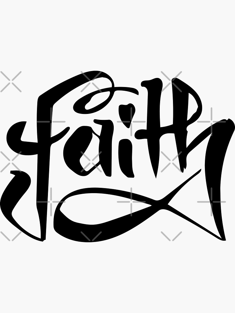 "Faith with jesus fish symbol" Sticker von MMJDSGN | Redbubble