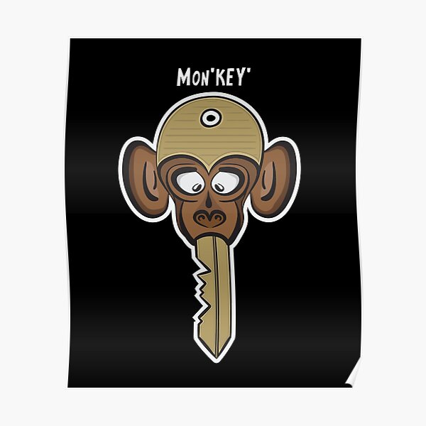 Póster «Mon'key 'Ilustración de dibujos animados mono divertido» de ...