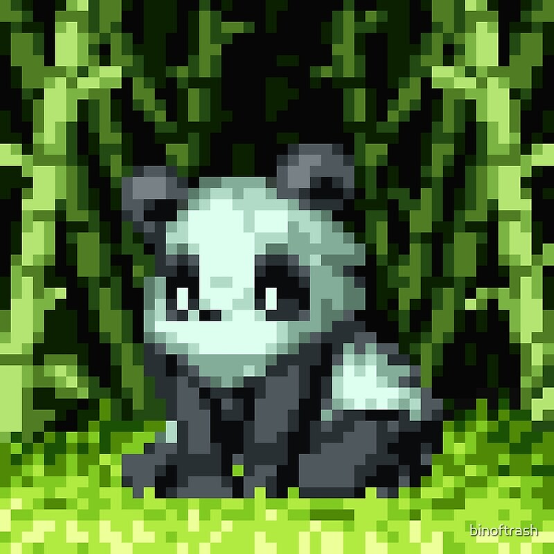 Pixel Panda: Posters | Redbubble