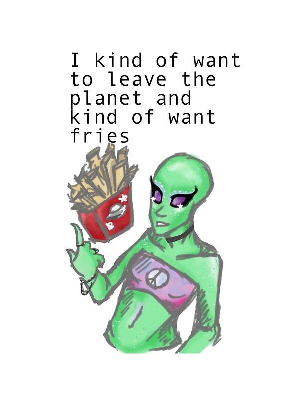 "Aliens and Fries" by carpentre | Redbubble