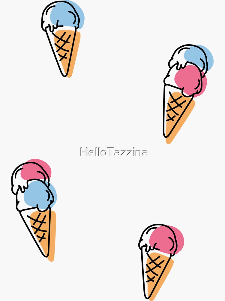 "Gelato!" Sticker for Sale by HelloTazzina | Redbubble