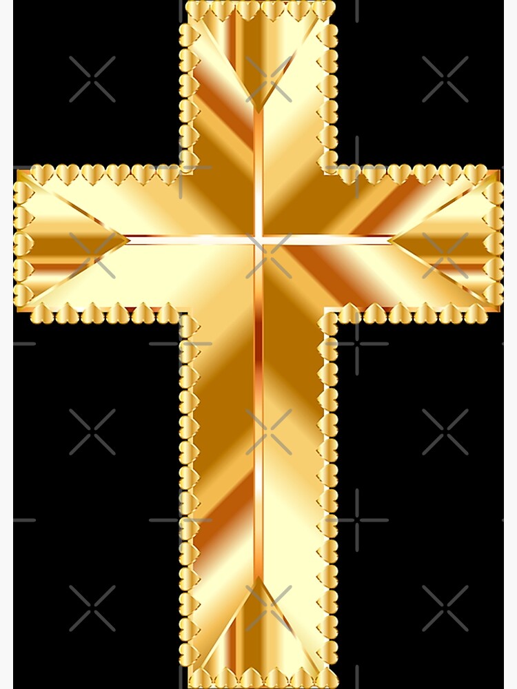 "Gold,shiny,cross,on black background,christian,catholic,spiritual ...