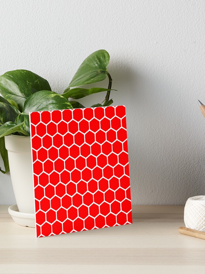 "Red Honeycomb Pattern" Art Board Print for Sale by starrylite | Redbubble