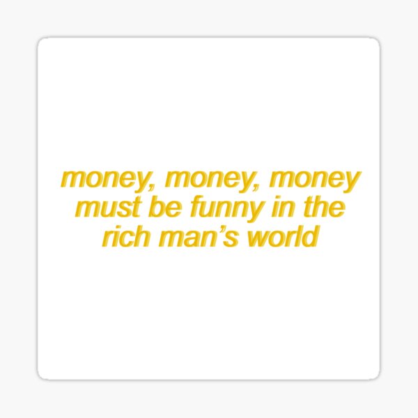 "money money money - aesthetic (white)" Sticker for Sale by bathena18 ...