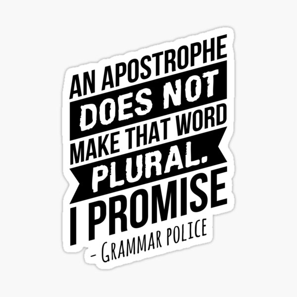 Apostrophe Stickers | Redbubble