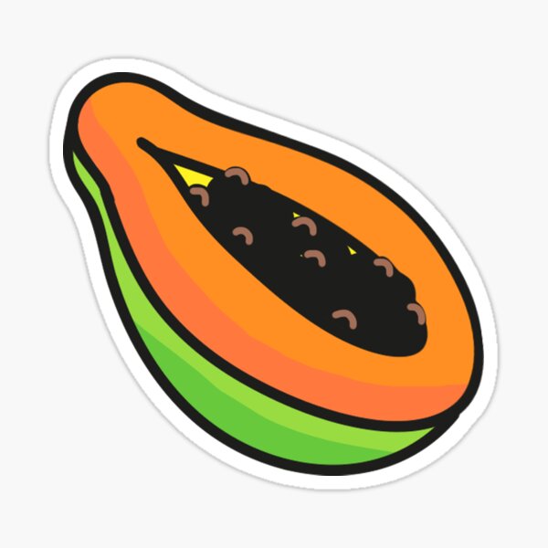 "Papaya" Sticker for Sale by daruchan | Redbubble