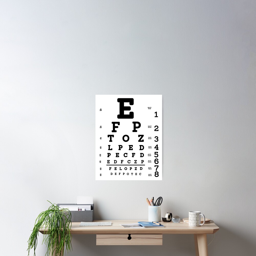 "Snellen Eye Chart" Poster for Sale by allhistory | Redbubble