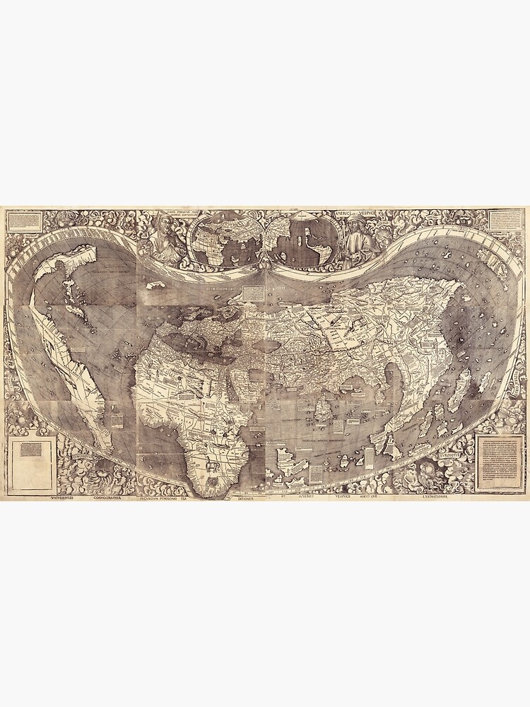 "Universalis Cosmographia Secundum World Map by Martin Waldseemuller ...