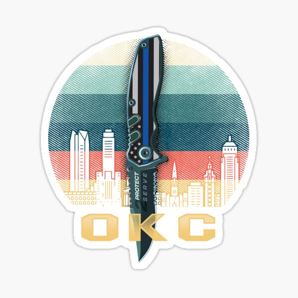"Police Officer Gifts Tactical EDC Knife Oklahoma City" Sticker for ...