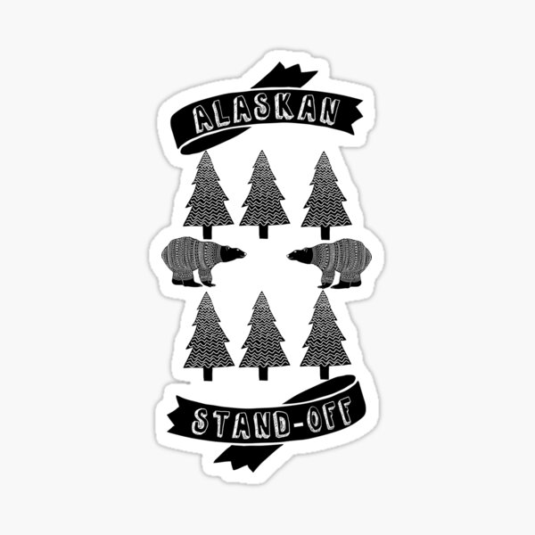 "Alskan stand-off bears in forest" Sticker for Sale by trail-runs ...
