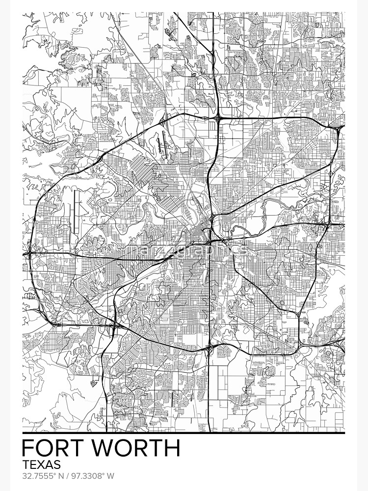Giclée Fort Worth Art Prints and Fort Worth Map Print for Fort Worth ...
