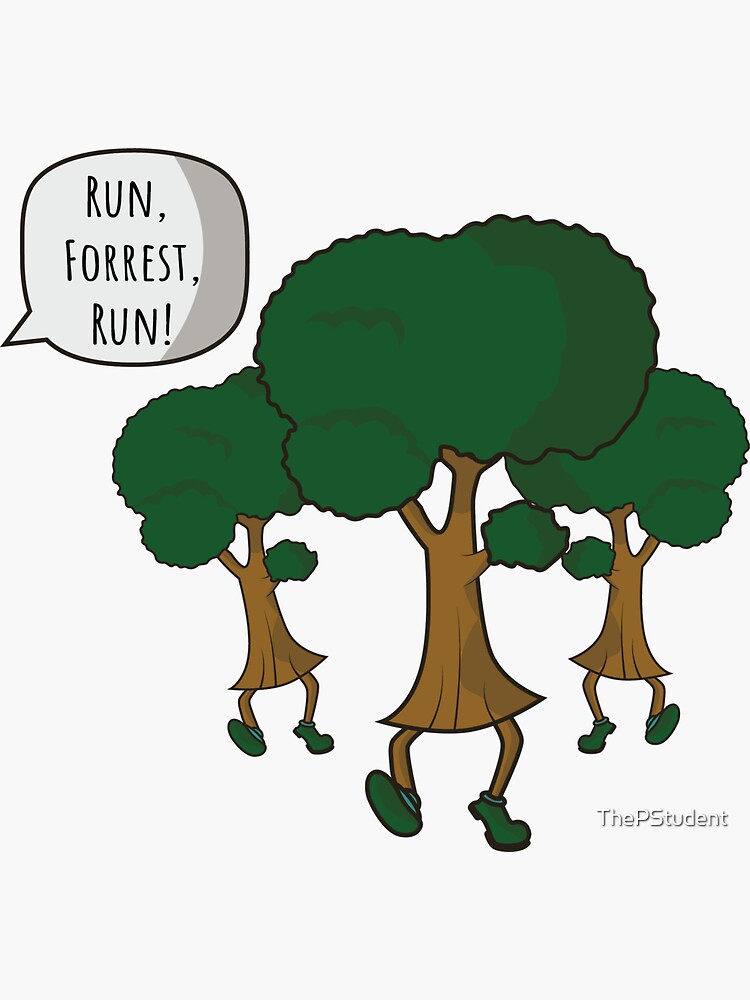 "Run, Forrest, Run!" Sticker for Sale by ThePStudent | Redbubble