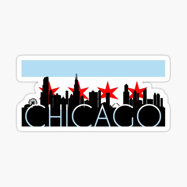 "Chicago skyline" Sticker for Sale by caterobbins | Redbubble