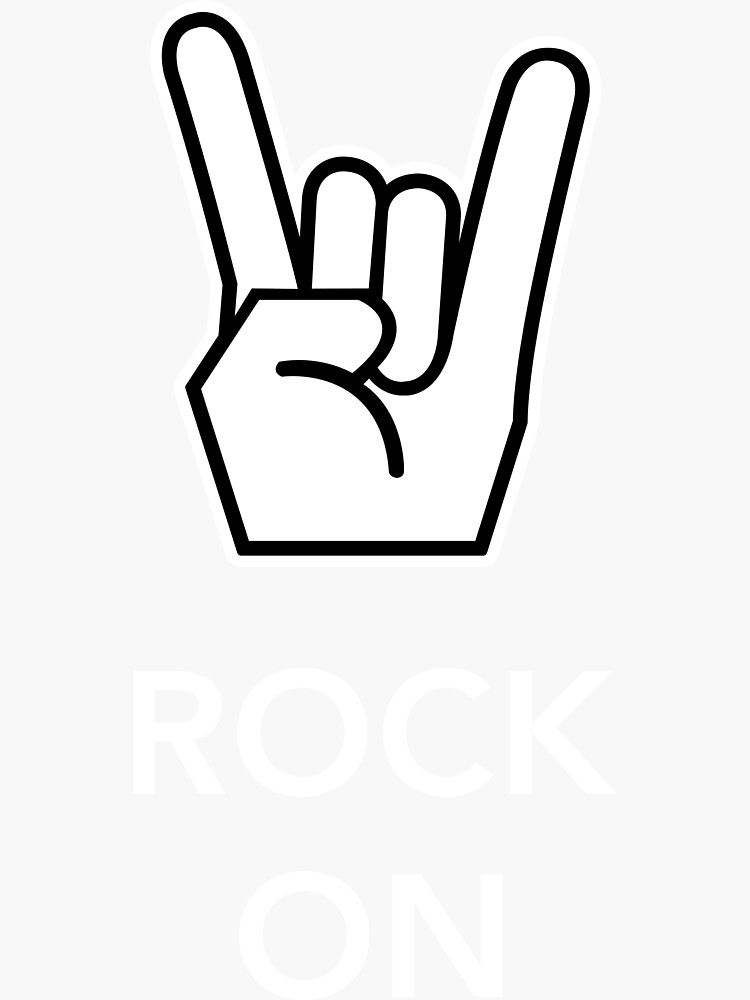 "Rock On Hand Sign" Sticker for Sale by vladocar | Redbubble