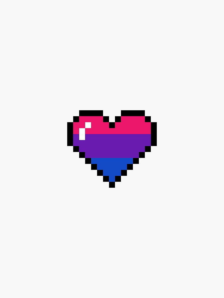 "Bisexual Pride Pixel Heart" Sticker for Sale by maiamakesedits | Redbubble