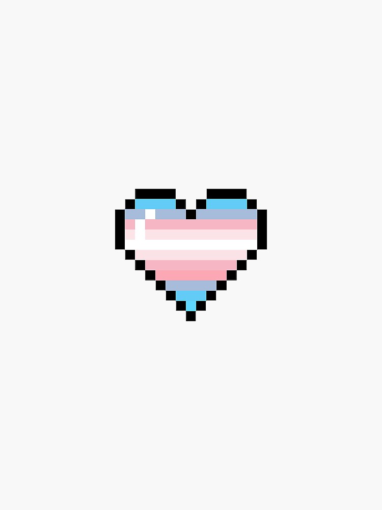 "Trans Pride Pixel Heart" Sticker by maiamakesedits | Redbubble