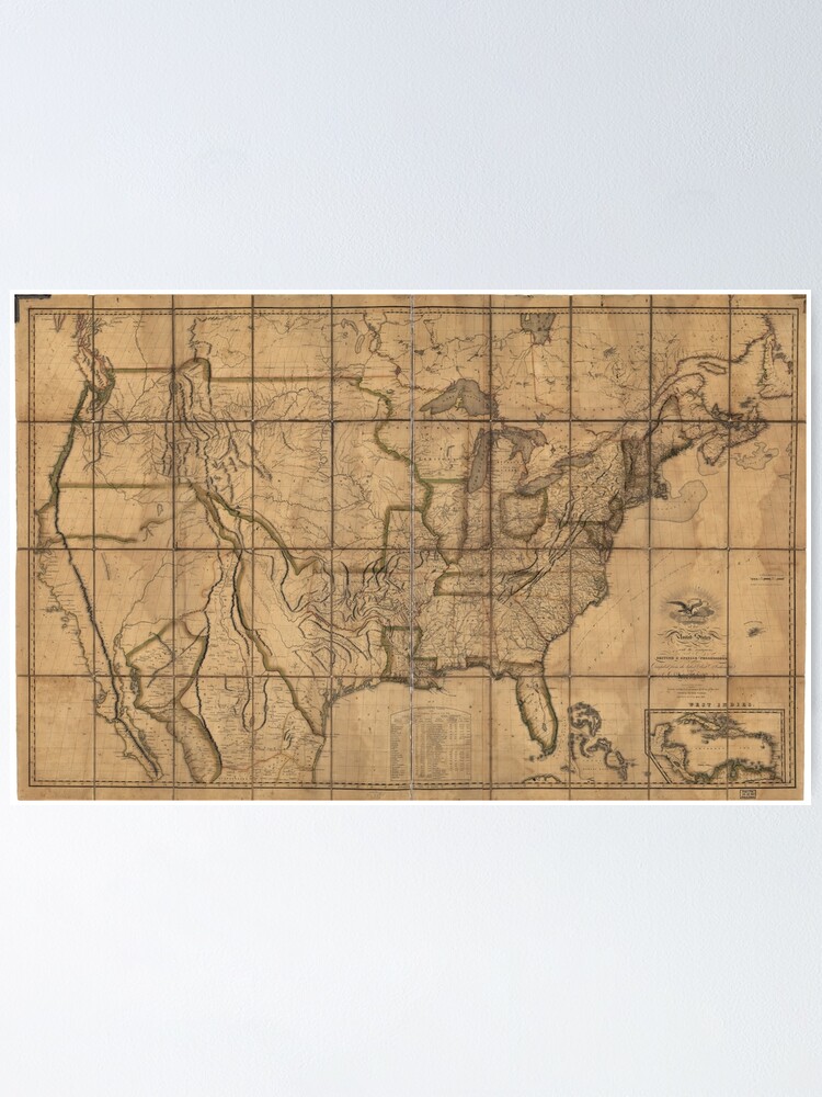 "Map of the Unitd States of America (1819)" Poster for Sale by ...