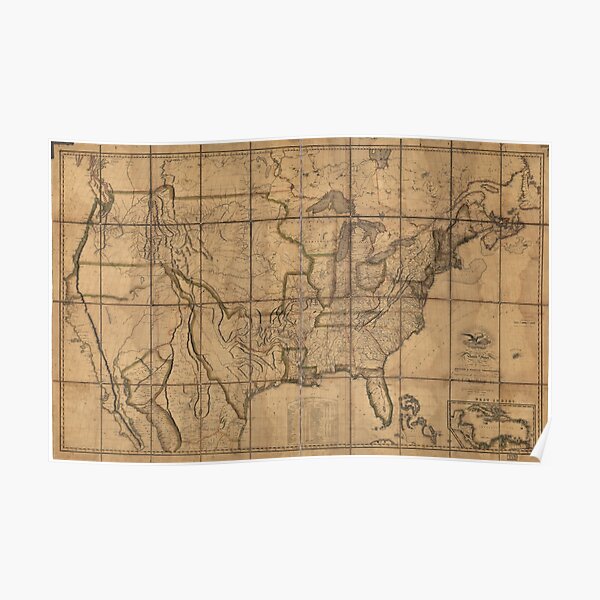 "Map of the Unitd States of America (1819)" Poster for Sale by ...