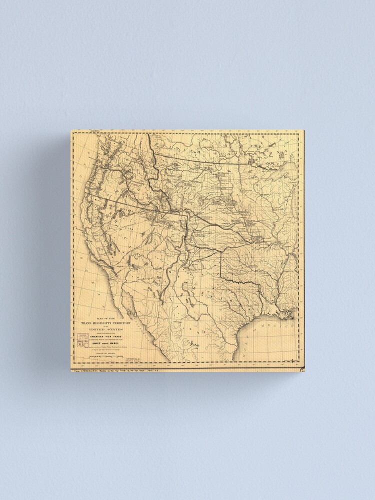 "Map of the Trans-Mississippi Between 1807 and 1843" Canvas Print by ...