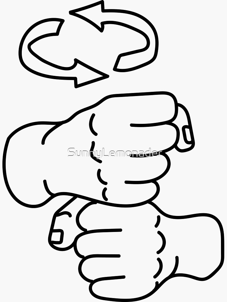 "Sign Language Coffee Line Art Black" Sticker by SunnyLemonader | Redbubble