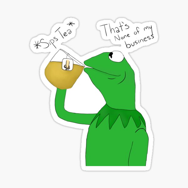 "Kermit the Frog Drinking Tea" Sticker for Sale by Rilachii | Redbubble