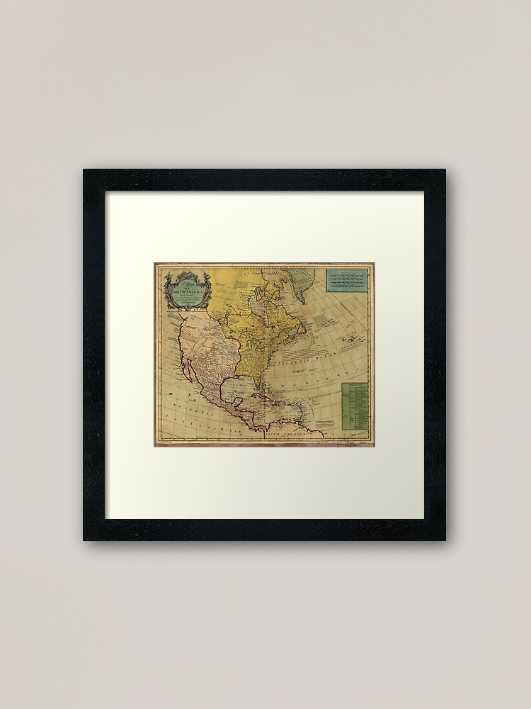 "Map of North America (1765)" Framed Art Print for Sale by allhistory ...