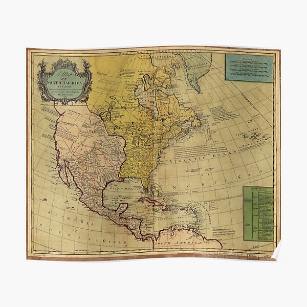 "Map of North America (1765)" Poster by allhistory | Redbubble