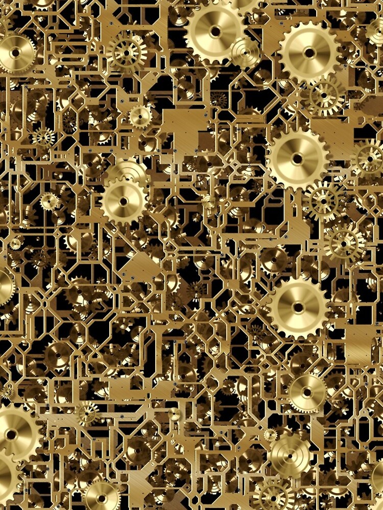 "Golden Clockwork Gear Pattern Texture Background" iPhone Case for Sale ...