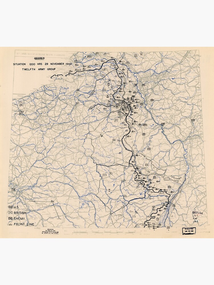 "World War II Twelfth Army Group Situation Map November 29 1944" Poster ...