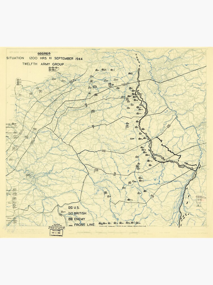 "World War II Twelfth Army Group Situation Map September 11 1944 ...