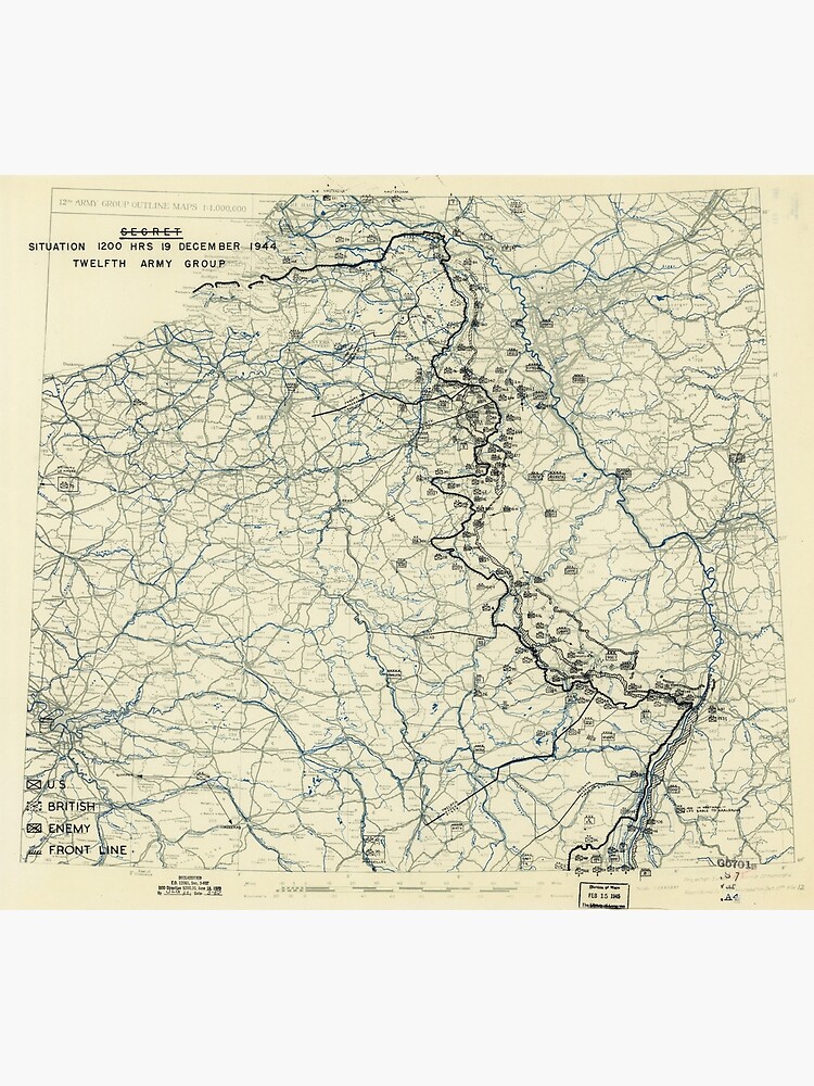 "World War II Twelfth Army Group Situation Map December 19 1944" Poster ...
