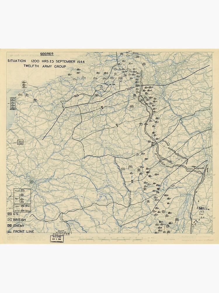 "World War II Twelfth Army Group Situation Map September 25 1944 ...