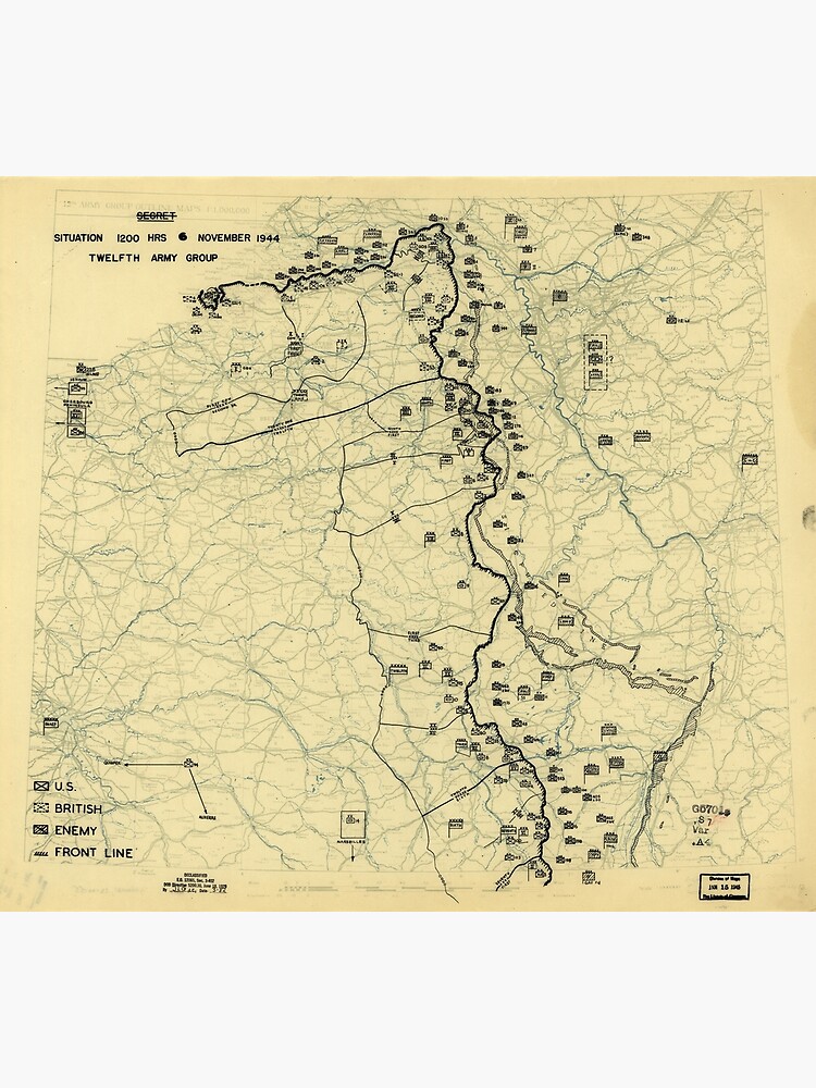 "World War II Twelfth Army Group Situation Map November 6 1944 ...