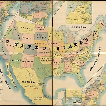 "Historical Military Map of the United States (1890)" Sticker for Sale ...