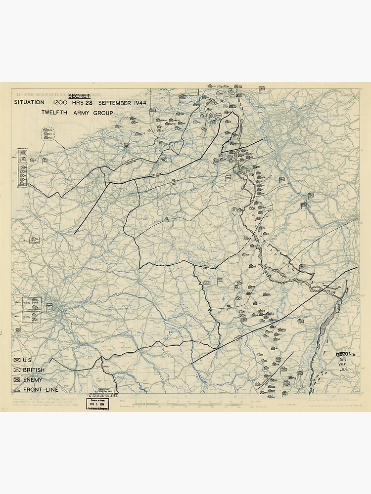 "World War II Twelfth Army Group Situation Map September 28 1944 ...