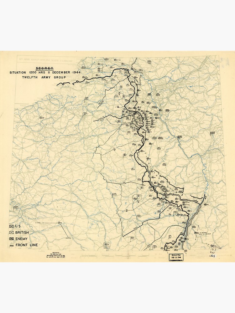 "World War II Twelfth Army Group Situation Map December 11 1944 ...