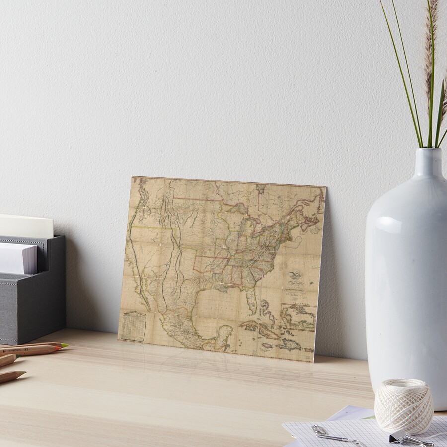 "Map of the United States of America (1823)" Art Board Print by ...