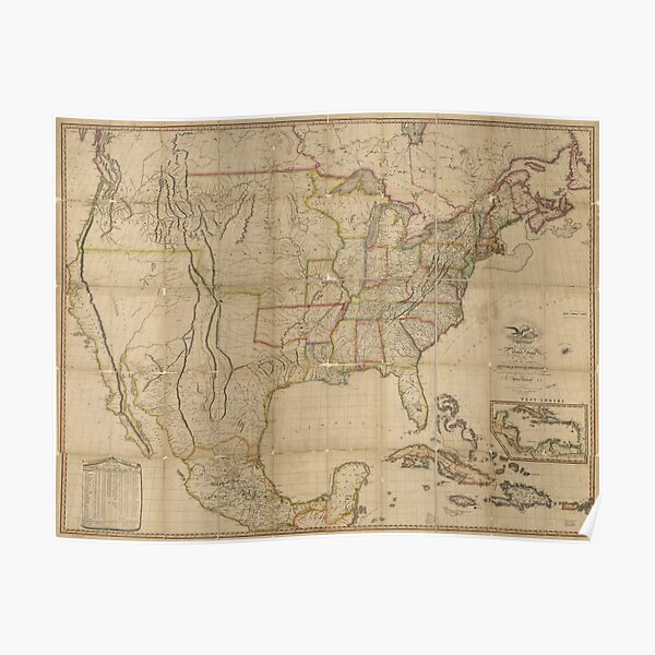 Póster «Mapa de los Estados Unidos de América (1823)» de allhistory ...